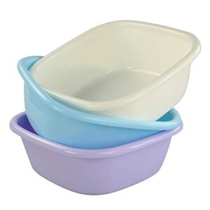 yuright 8 quart plastic wash basin, small dish pan, 3 pack