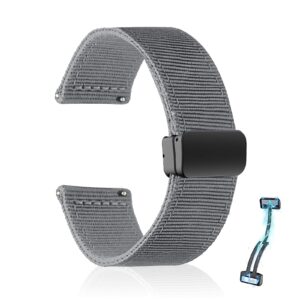 20mm watch band compatible with samsung galaxy watch 6 band 40mm 44mm, galaxy watch 6 classic bands 43mm 47mm, nylon quick release replacement strap with magnetic buckle for women men