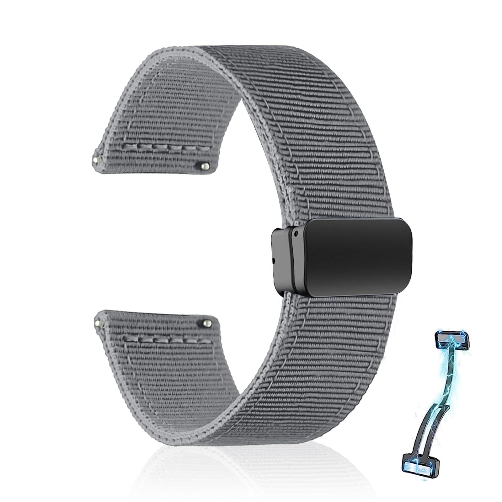 20mm Watch Band Compatible with Samsung Galaxy Watch 6 Band 40mm 44mm, Galaxy Watch 6 Classic Bands 43mm 47mm, Nylon Quick Release Replacement Strap with Magnetic Buckle for Women Men