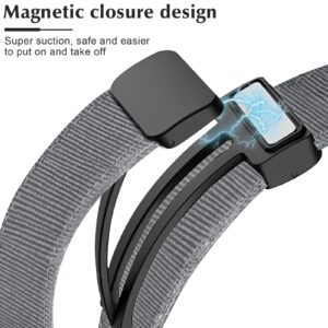 20mm Watch Band Compatible with Samsung Galaxy Watch 6 Band 40mm 44mm, Galaxy Watch 6 Classic Bands 43mm 47mm, Nylon Quick Release Replacement Strap with Magnetic Buckle for Women Men