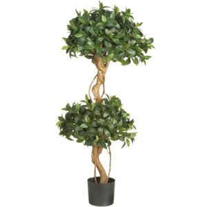 nearly natural 4ft. sweet bay double ball topiary silk tree