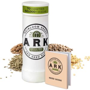 ark seed kits: organic heirloom seed kit - 70+ varieties, 50,000+ seeds - broccoli, spaghetti squash & more for your flourishing haven