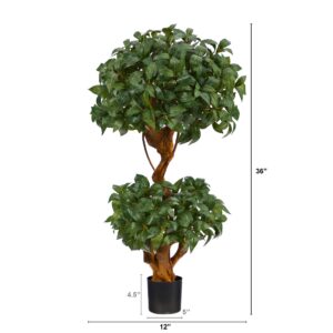 Nearly Natural 3ft. Sweet Bay Double Ball Topiary Artificial Tree