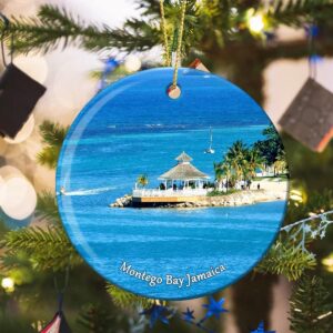 Montego Bay Jamaica Christmas Ornaments for Tree Ceramic Pendant Double Sided Ornament Decor Xmas Gifts Porcelain Travel Souvenirs