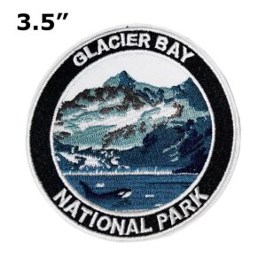 Glacier Bay National Park Patch Embroidered Iron-on/Sew-on Decorative Embroidery Applique Clothing Vest Jacket Premium Stitching Nature Wild Animals Forest Trees Hiking Trail Souvenir Badge Whales