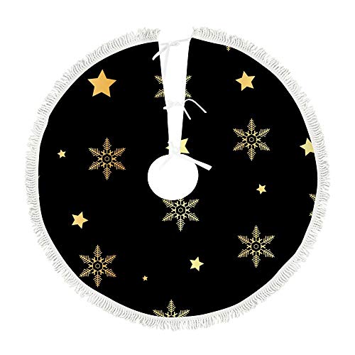 Dream Bay Christmas Tree Skirt,﻿Star Christmas Tree Mat for Xmas Party Decoration 36x36 Inches