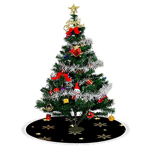 Dream Bay Christmas Tree Skirt,﻿Star Christmas Tree Mat for Xmas Party Decoration 36x36 Inches