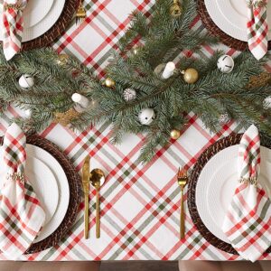 DII Jolly Christmas Tree Collection Holiday Table & Kitchen Décor, Tablecloth, 70" Round, Christmas Plaid