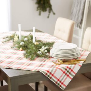 DII Jolly Christmas Tree Collection Holiday Table & Kitchen Décor, Tablecloth, 70" Round, Christmas Plaid