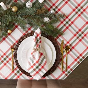 DII Jolly Christmas Tree Collection Holiday Table & Kitchen Décor, Tablecloth, 70" Round, Christmas Plaid