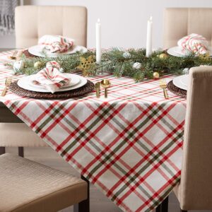 DII Jolly Christmas Tree Collection Holiday Table & Kitchen Décor, Tablecloth, 70" Round, Christmas Plaid