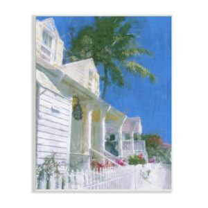 stupell industries palm tree looming white summer villa cottage, design by noah bay