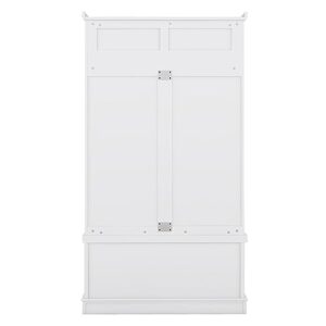 HomSof Hall Tree with Storage Shoe Bench for Entryway and Hallway,4-in-1 Design Coat Racks with 4 Hooks for Living Room,White