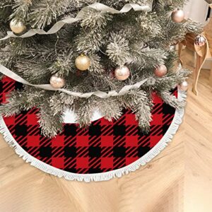 Small Christmas Tree Skirt Funnt White Deer,30 Inch Tree Skirt for Christmas Holiday Party Decoration,Rustic Tree Skirts Mat Home Indoor Outdoor Ornaments