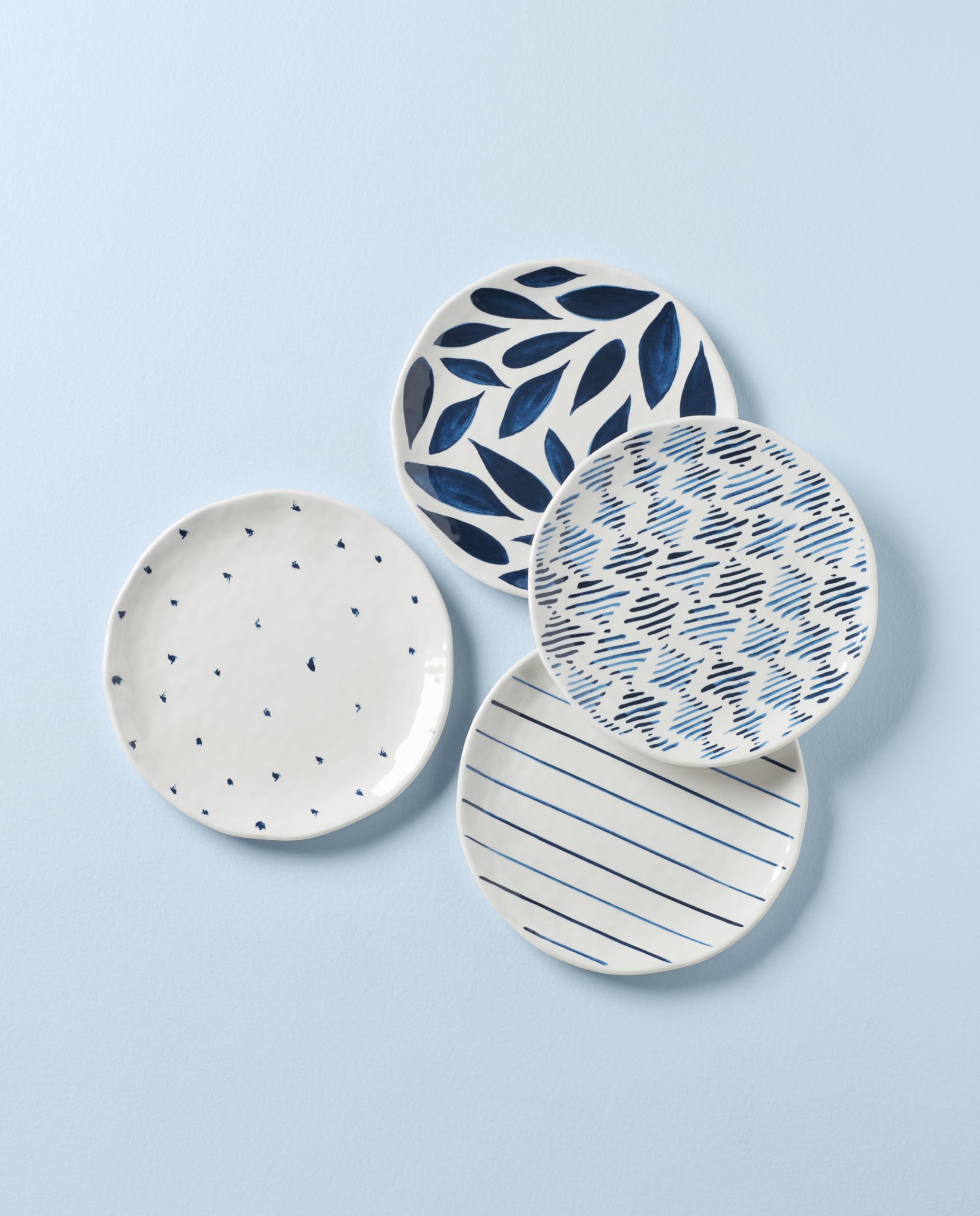 Lenox Blue Bay Melamine Assorted Accent Plates, Set of 4, 1.90 LB, 0