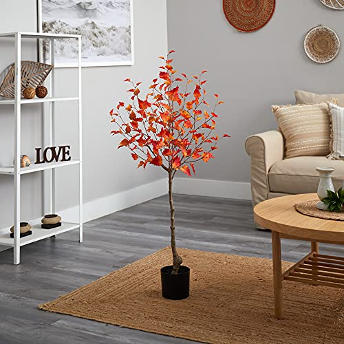 Nearly Natural 4ft. Fall Birch Artificial Autumn Tree