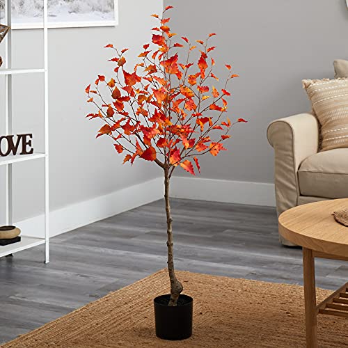 Nearly Natural 4ft. Fall Birch Artificial Autumn Tree