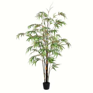 vickerman everyday 5' artificial potted black japanese bamboo tree - premium lifelike faux plant for home or office decor - maintenance free bamboo tree