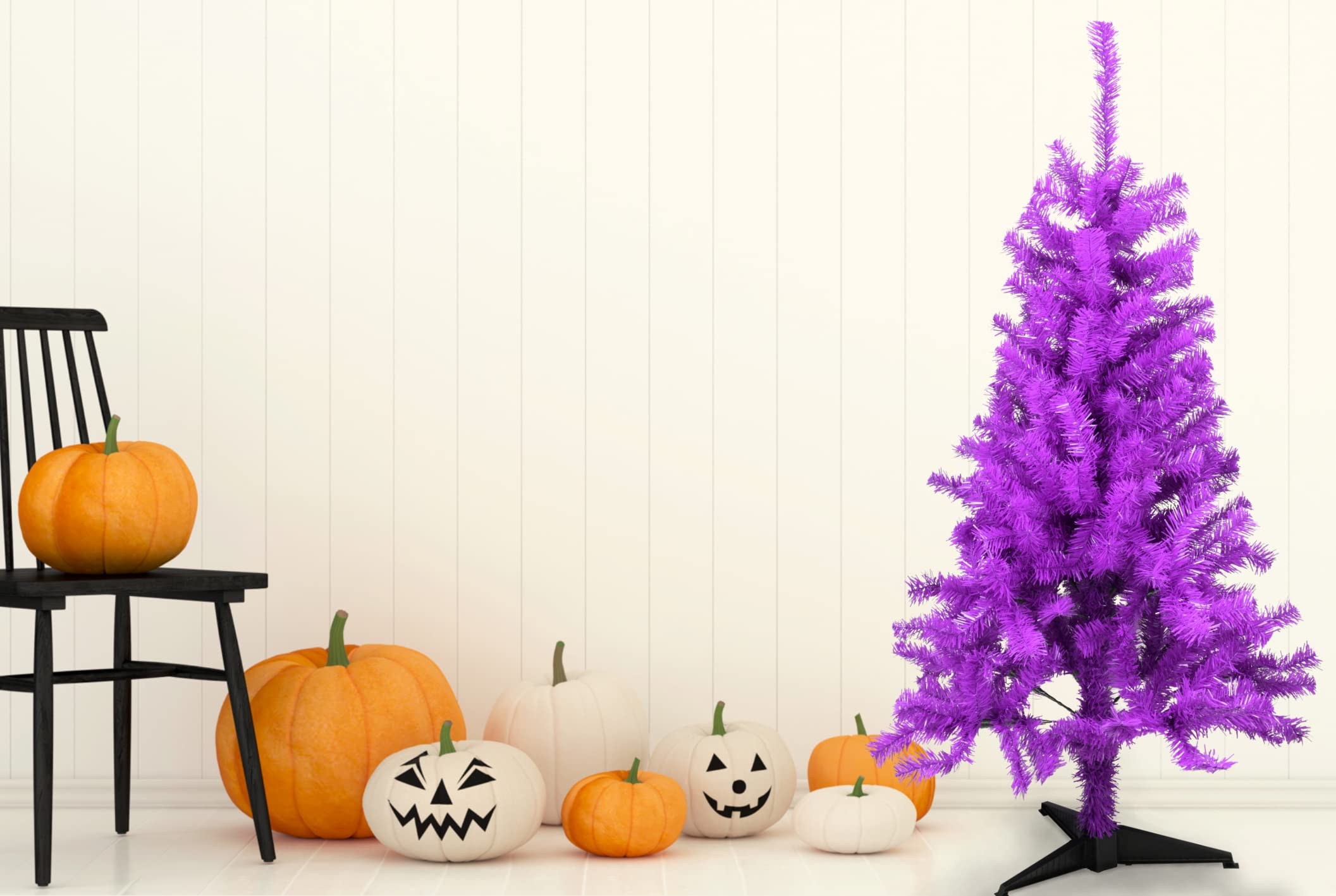 Tree Buddees Purple Halloween/Christmas Tree 4 Feet Tall Decoration