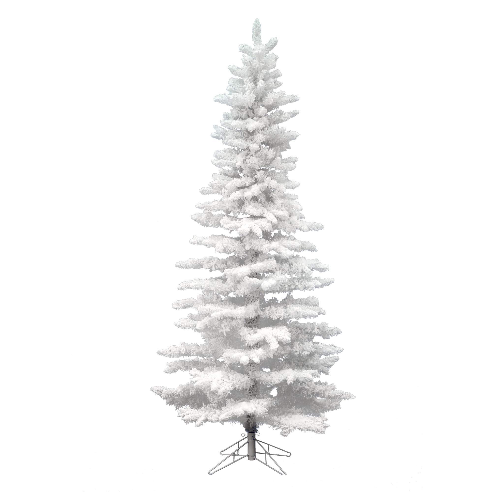 Vickerman 9' Unlit Flocked White Slim Artificial Christmas Tree (A893580)