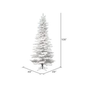 Vickerman 9' Unlit Flocked White Slim Artificial Christmas Tree (A893580)