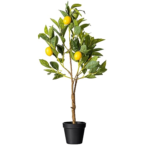 Vickerman Everyday 28" Artificial Potted Lemon Tree - Lifelike Home Or Office Decor - Premium Faux Potted Tree with Real Touch Leaves - Maintenance Free