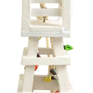 Christmas Tree Decor Beach White Wooden Lifeguard Chair Hanging Ornament 5 Inch