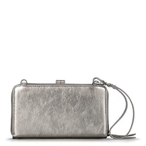 The Sak Iris Large Smartphone Crossbody Bag in Leather, Convertible Wristlet Purse Design, Pyrite