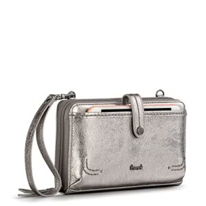 The Sak Iris Large Smartphone Crossbody Bag in Leather, Convertible Wristlet Purse Design, Pyrite