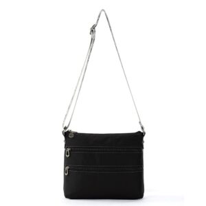 sakroots artist circle basic crossbody in eco twill, adjustable crossbody strap, black