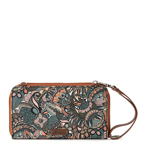 Sakroots Smartphone Crossbody Bag in Eco-Twill, Convertible Purse with Detachable Wristlet Strap, Includes Phone Wallet Pockets, Sienna Spirit Desert