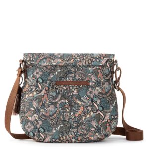 Sakroots Foldover Crossbody Bag in Eco-Twill with Adjustable Strap, Sienna Spirit Desert