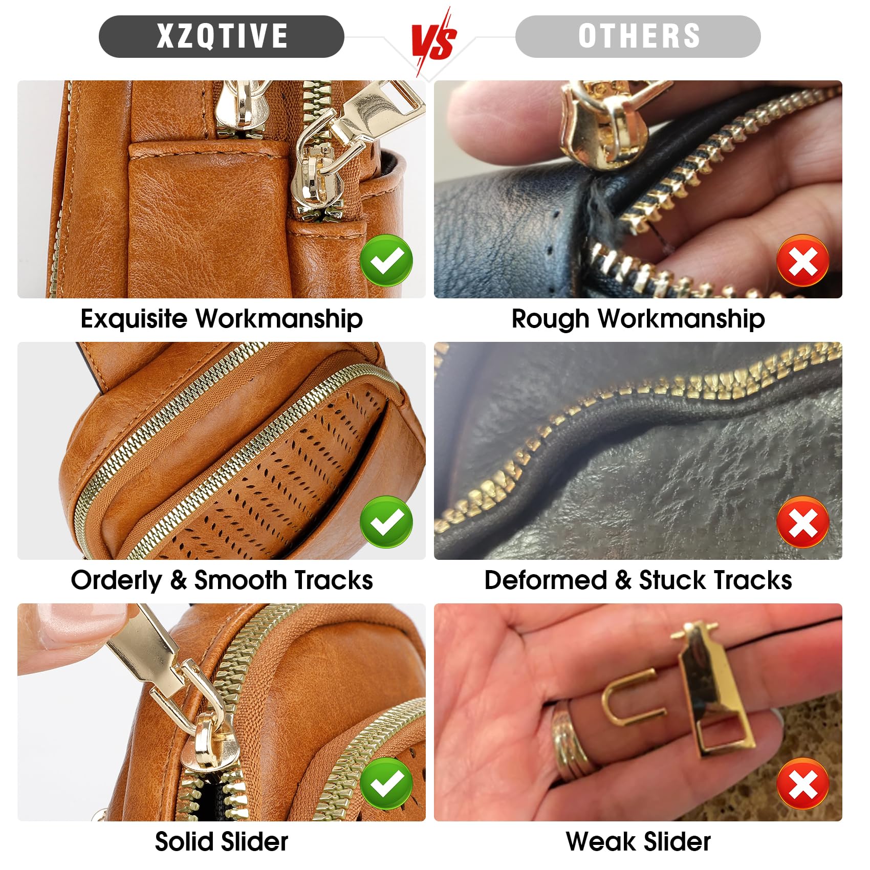 XZQTIVE Small Sling Bag for Women Fashion Crossbody Bag for Women Leather Crossbody Purse Fanny Pack Chest Bag for Travel, Brown