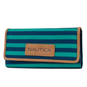 nautica womens carry-all the perfect carry all money manager wallet oraganizer with rfid blocking wallet, spectra green, one size us