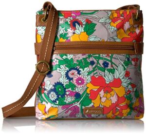 sakroots flat crossbody, lilac flower power