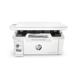 hp laserjet pro m28w wireless all-in-one monochrome laser printer, ethernet, print speeds up to 18/19 ppm, print scan copy, auto-on/auto-off, white