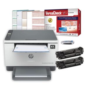 versacheck hp laserjet m234 mxe micr all-in-one printer x9 platinum 5-user printing software bundle, white