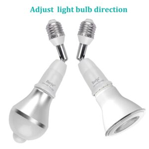 Borju Light Socket Extender [2-Pack], 4.5 Inch Light Socket Extension, 360° Adjustable Light Socket, White