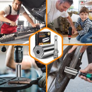 Super Universal Socket Tools Gifts for Men Dad Husband, Gifts for Mothers Fathers Day from Kids Son Daughters Wife Socket Power Drill Adapter Cool Gadgets for Men Birthday gifts for Women Men (1)