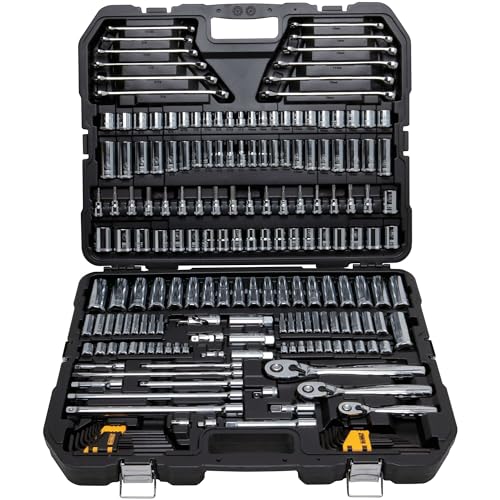 DEWALT Mechanics Tools Kit and Socket Set, 204-Piece, 1/4" & 3/8" & 1/2" Drive, MM/SAE (DWMT72165)