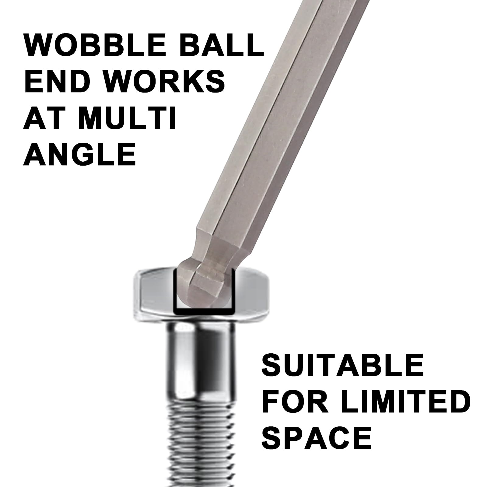 Mayouko 3/8" Drive Extra Long Ball-End Hex Bit Socket Set, 1/8"-3/8", 3-10mm, SAE&Metric, 5.9 Inch Length