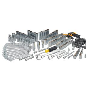 DEWALT Mechanic Tool Set, 247-Piece, 1/4 in., 3/8 in. and 1/2 in. Drive, SAE, Ratchets, Sockets, Hex Keys, Combination Wrenches, Polish Chrome Finish (DWMT81535)