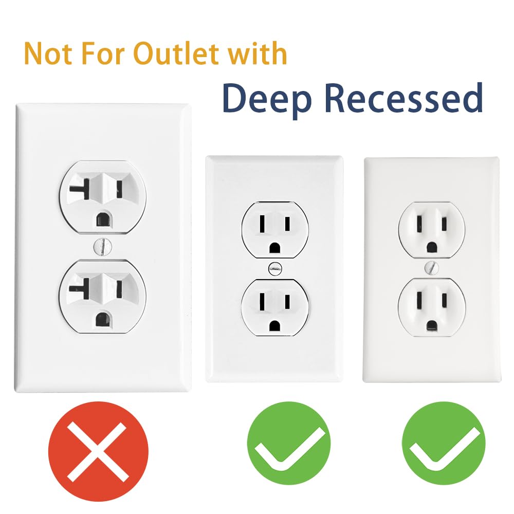 12 Packs Loose Outlet Fix Plug | Make Your Loose Socket Jack Snug for Power Plug | Socket Extender Secured onto Wall Socket | Won't Fall Out Easily or Cut Off Electricity - Matte White