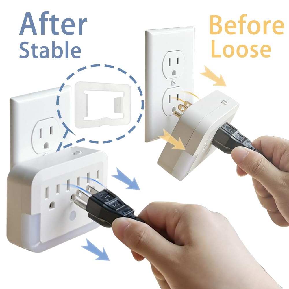 12 Packs Loose Outlet Fix Plug | Make Your Loose Socket Jack Snug for Power Plug | Socket Extender Secured onto Wall Socket | Won't Fall Out Easily or Cut Off Electricity - Matte White