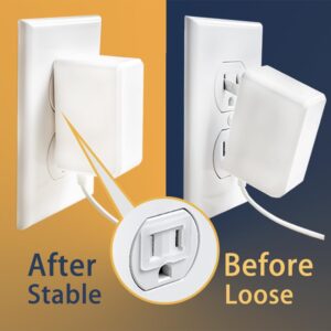 12 Packs Loose Outlet Fix Plug | Make Your Loose Socket Jack Snug for Power Plug | Socket Extender Secured onto Wall Socket | Won't Fall Out Easily or Cut Off Electricity - Matte White