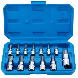 hex bit socket set premium s2 alloy steel | 13-piece metric 2mm - 14mm allen socket kit