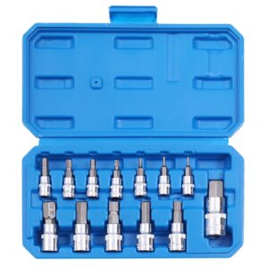 Hex Bit Socket Set Premium S2 Alloy Steel | 13-Piece Metric 2mm - 14mm Allen Socket Kit