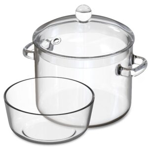 filula glass pots for cooking on stove (64oz/1.9l) with serving bowl, in an elegant box - borosilicate glass saucepan with cover for monitoring your cooking – cook, serve and more with the glass pot