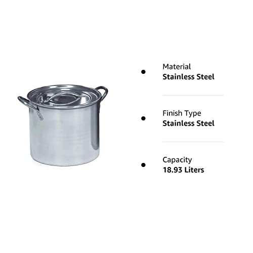 IMUSA USA Stainless Steel Stock Pot 20-Quart, Silver