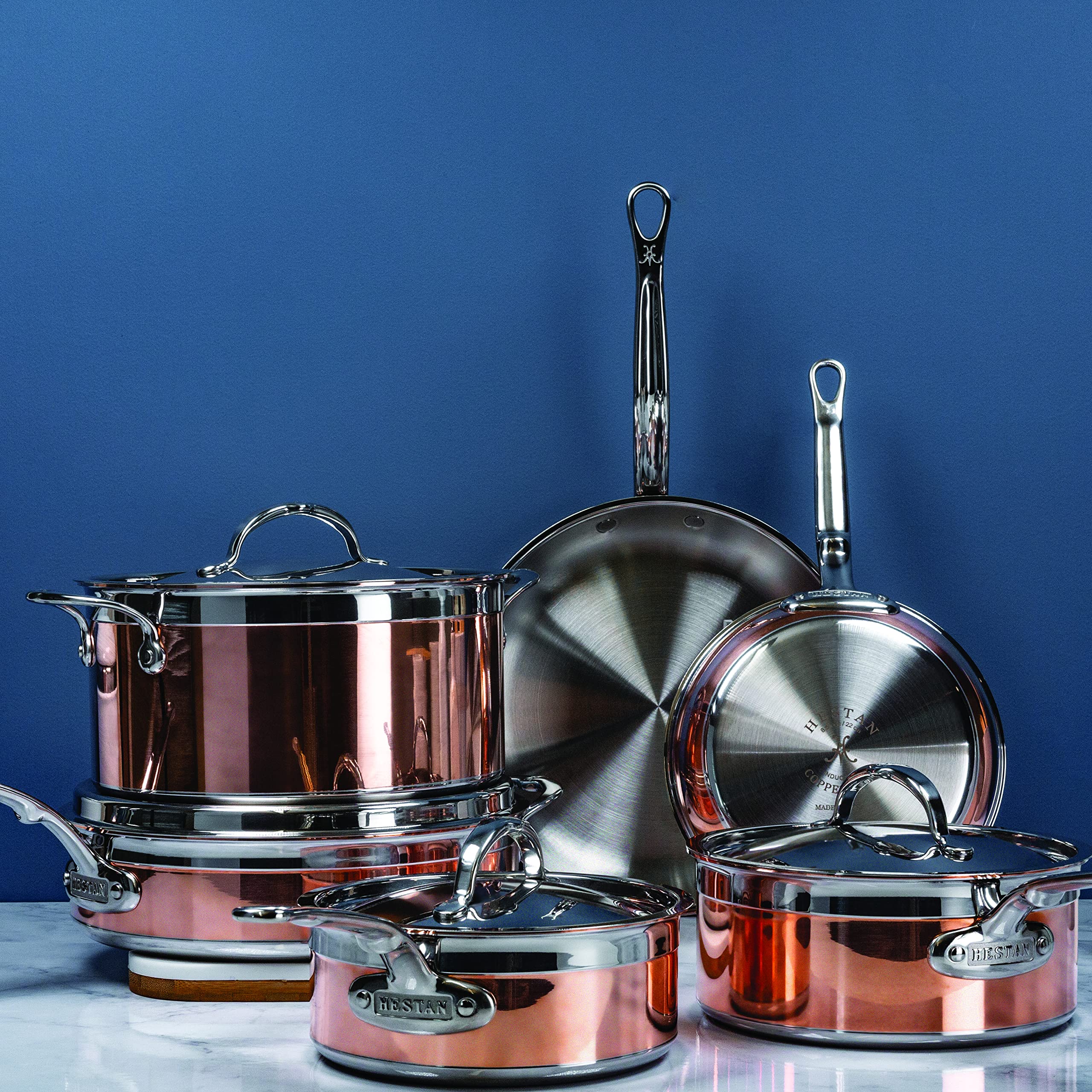 Hestan - CopperBond Collection - 100% Pure Copper 10-Piece Ultimate Cookware Set, Induction Cooktop Compatible